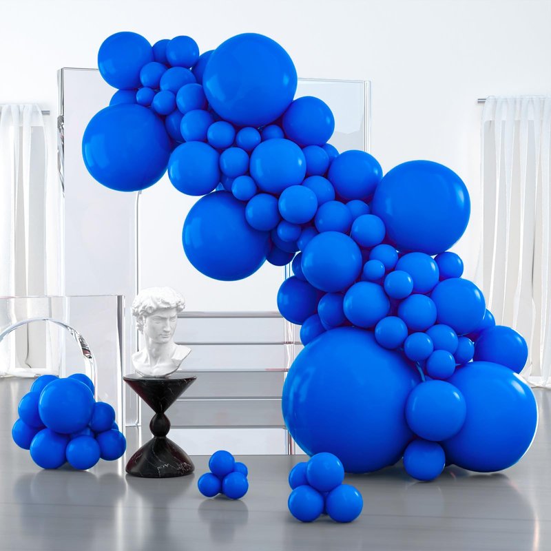PartyWoo Royal Blue Balloons, 127 pcs Dark Blue Balloons Different ...