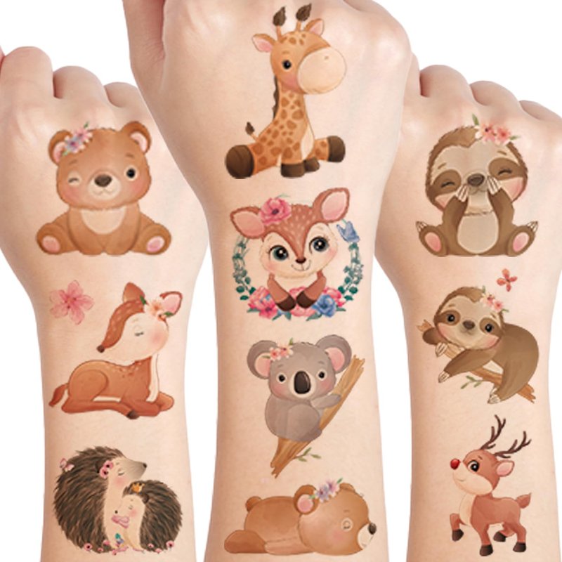 UVUXO Cute Animal Temporary Tattoo for kids - 82 Styles Animal ...