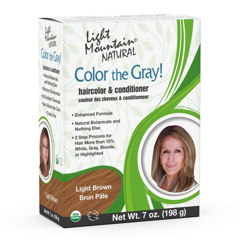 Light Mountain Henna Hair Color & Conditioner, Color the Gray - Light ...