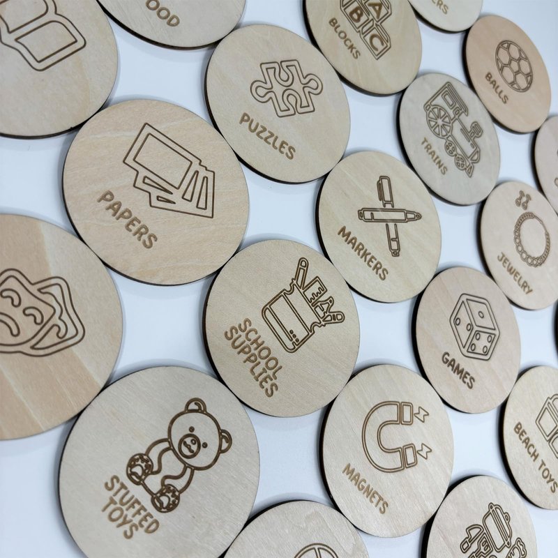 Wood Toy Storage Box Labels, Set of 30 Trofast Storage Signs for ...