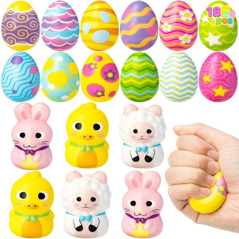 JOYIN 18 Easter Squishy Toy Slow Rising Toys Set Include Rabbit, Sheep ...
