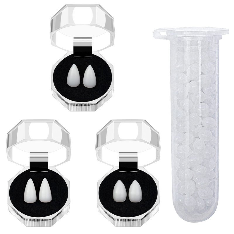 EIRMEON 3 Sizes Vampire Fangs Fake Teeth with Adhesive,Realistic ...