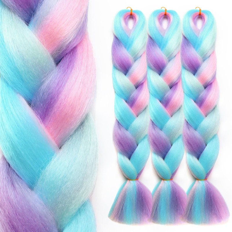Multi Colors Braiding Hair Extensions for Braids Colorful 3 Packs 24 ...