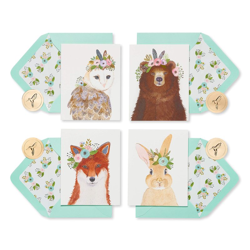 Papyrus Blank Cards with Envelopes, Woodland Animals (20-Count ...