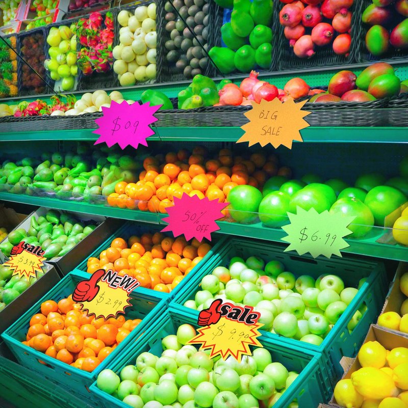 500 Pieces Burst Signs Fluorescent Signs Blank Star Shape Retail Sale ...