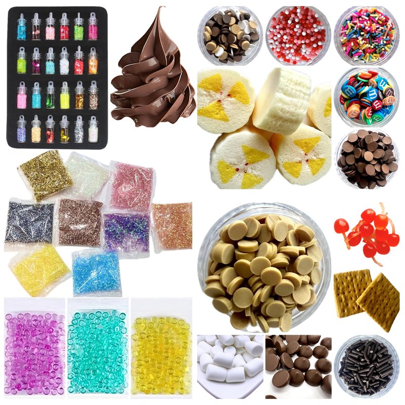 SBN Craft Supplies 101pcs Ice Cream Sundae Slime Add Ins Kit for ...