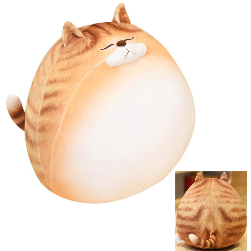 12 Inch Orange Striped Tabby Cat Stuffed Animals Round Fat Striped ...
