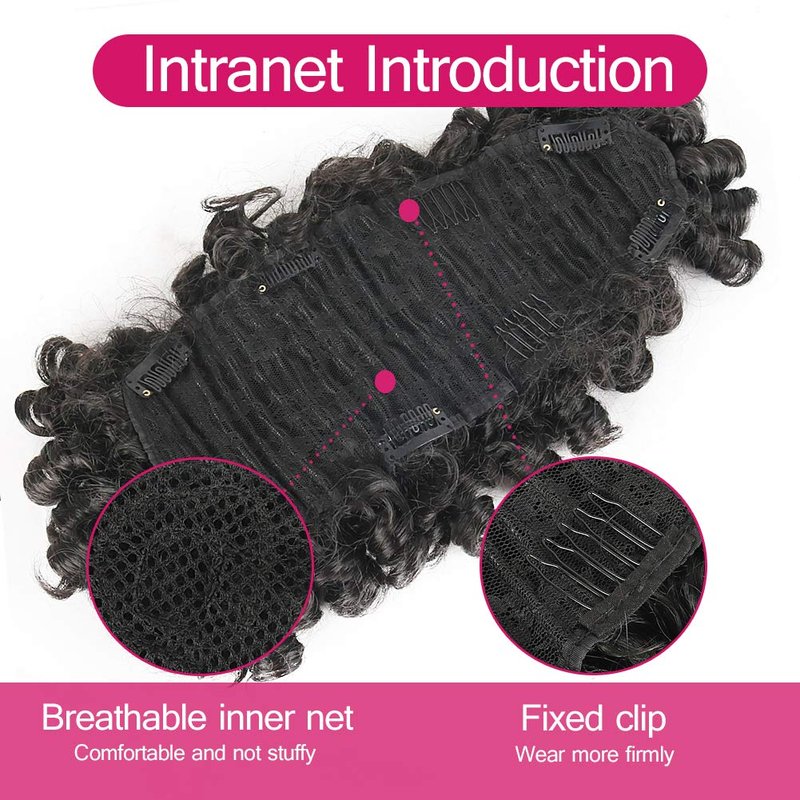 Oseti Short Curly Mohawk Wig Mohawk Hair Clip in Hair Extension Nature ...