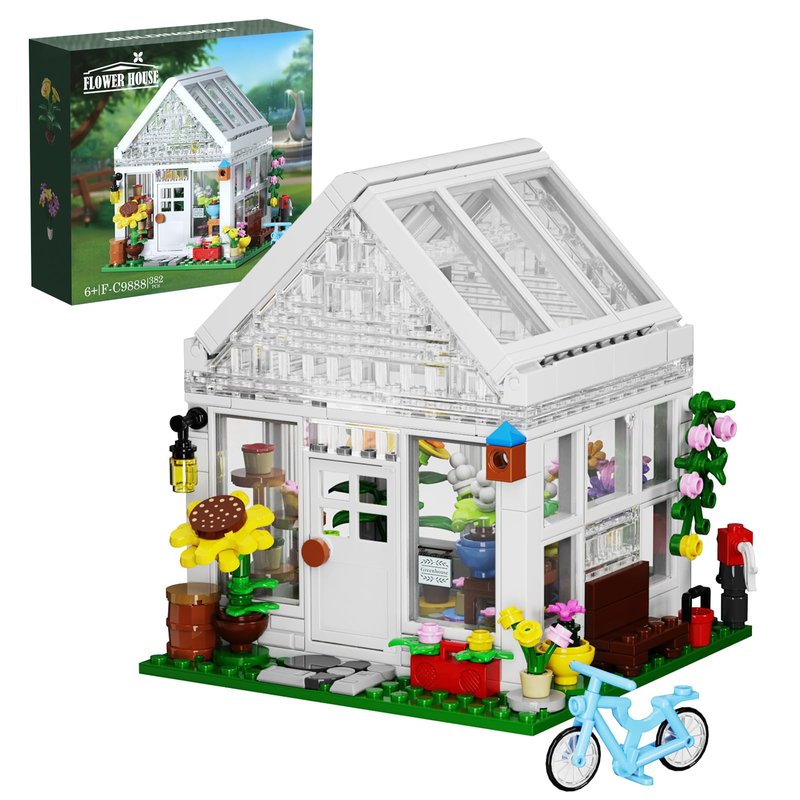 Flower House Building Mini Set, Garden House Building Toy, City Street ...