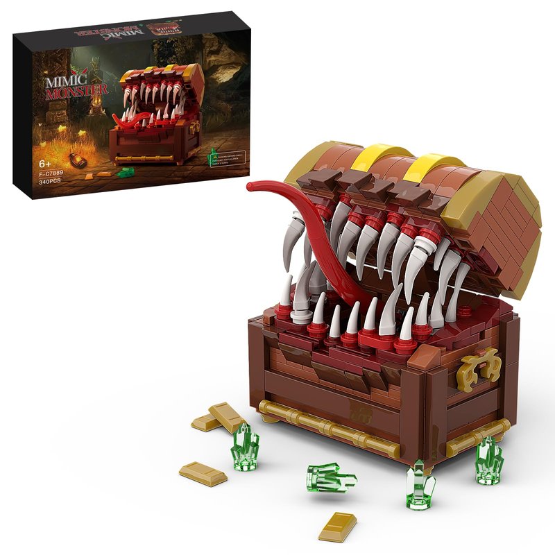 NUTAIN Games Series Mimic Treasure Chest Building Blocks Set for Adult ...