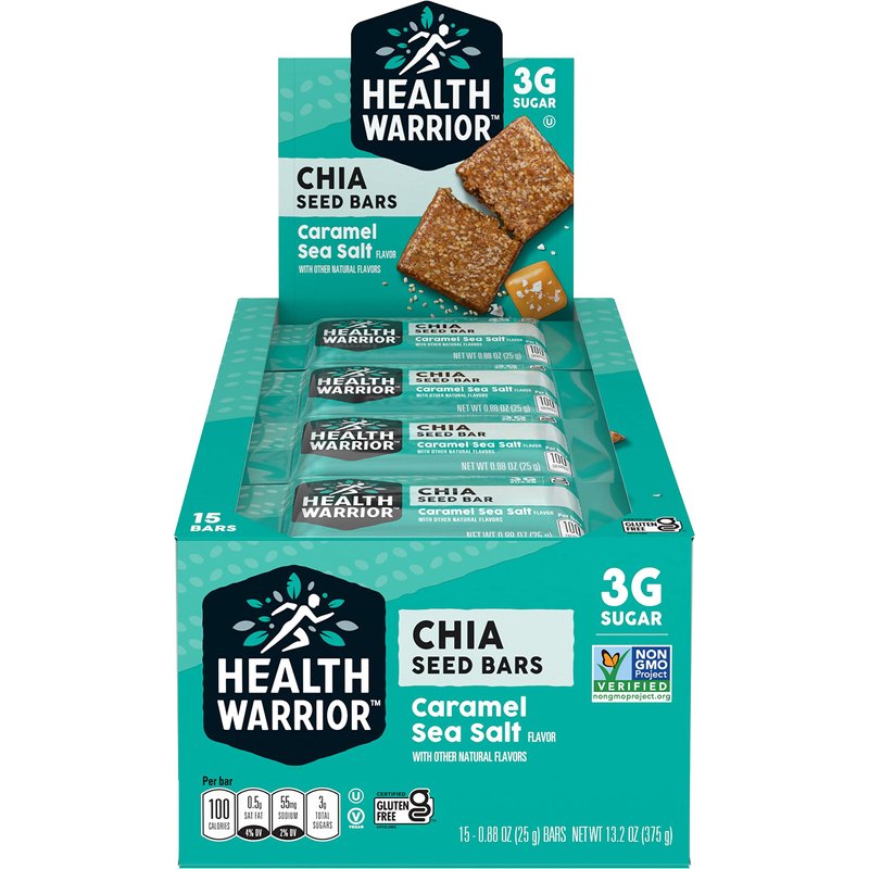 Health Warrior Chia Bars, Caramel Sea Salt, 15 Bars - Everymarket