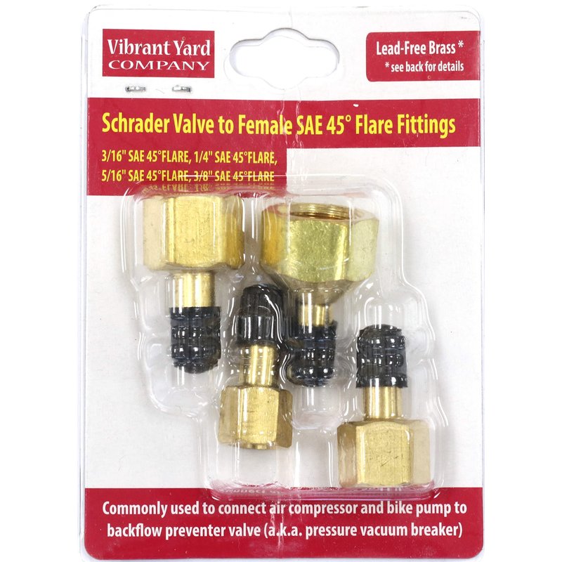 Schrader Valve to SAE 45-degree Flare Fittings | Adapter to Winterize ...
