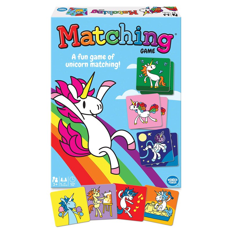 Wonder Forge Unicorn Memory Matching Board Game - Engaging Puzzle Game ...