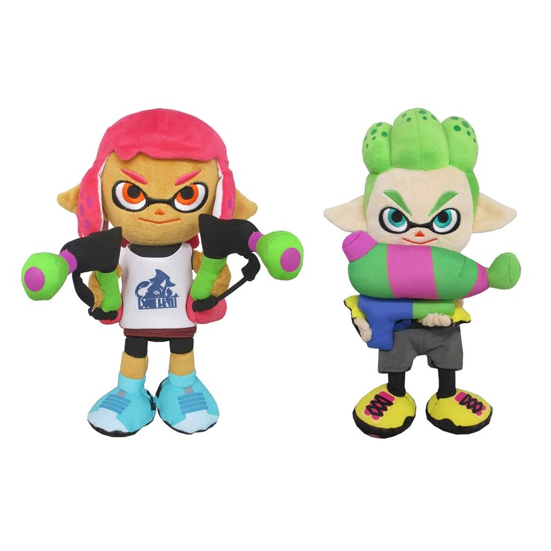 Little Buddy Set2-166061 Set of 2 Splatoon Inkling Plush, Girl Neon ...