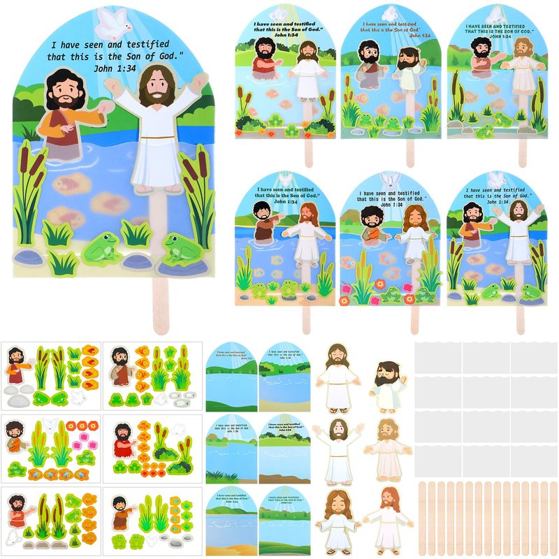 Janlaugh 30 Sets Religious Baptism of Jesus Craft Kit for Kids DIY ...