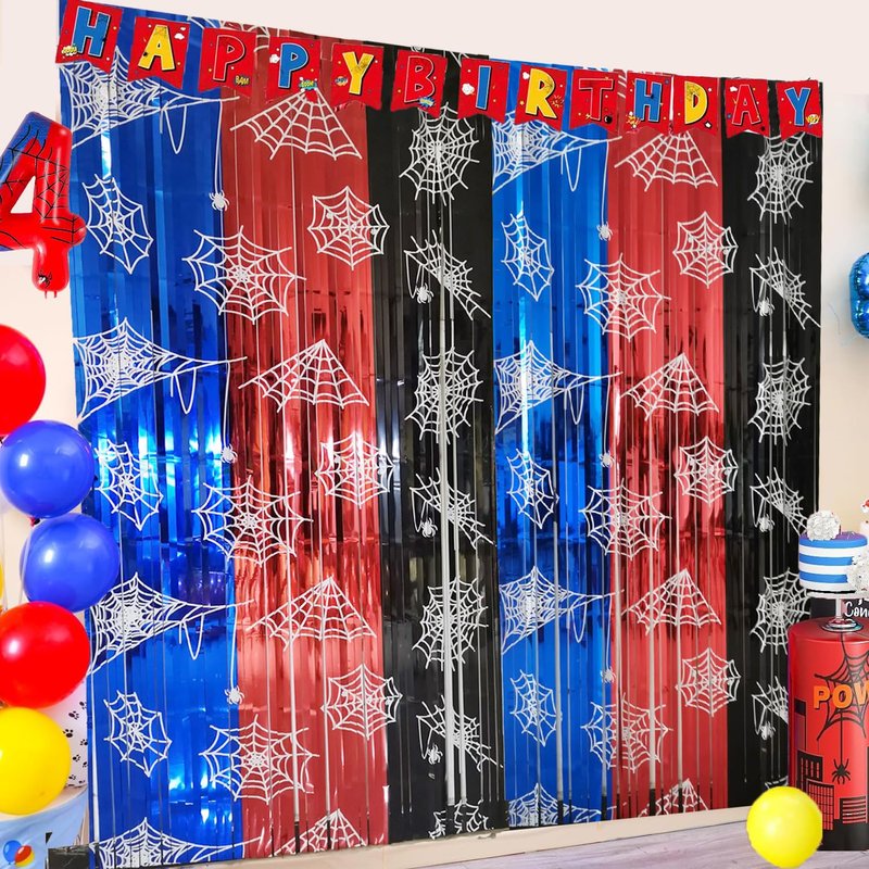 Spider Web Birthday Decorations Backdrop 2 Pack Spider Party Supplies ...