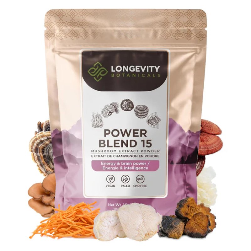 Longevity Botanicals 15 Mushroom Supplement Blend - Mushroom Complex ...
