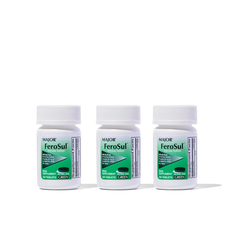 Major Ferosul - Ferrous Sulfate 325mg Tablets with 65mg of Elemental ...