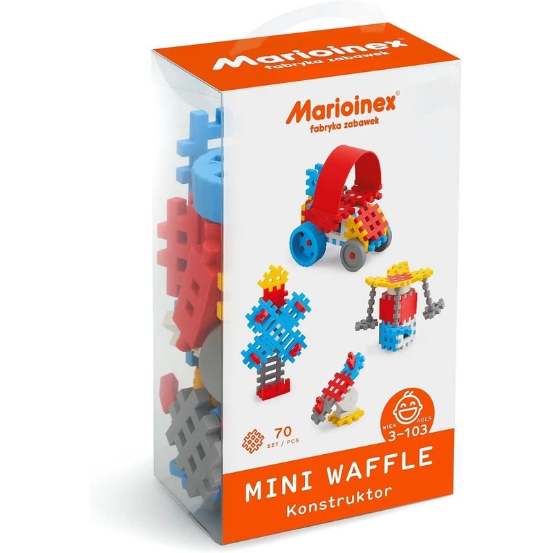 Mario-Inex Mini Waffle Block Blue Construction Playset for Kids- 70 ...