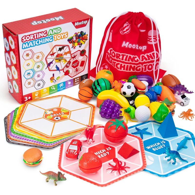 Sorting Toys for Toddlers, Match Card & Sort Game Set, Sensory Toys ...