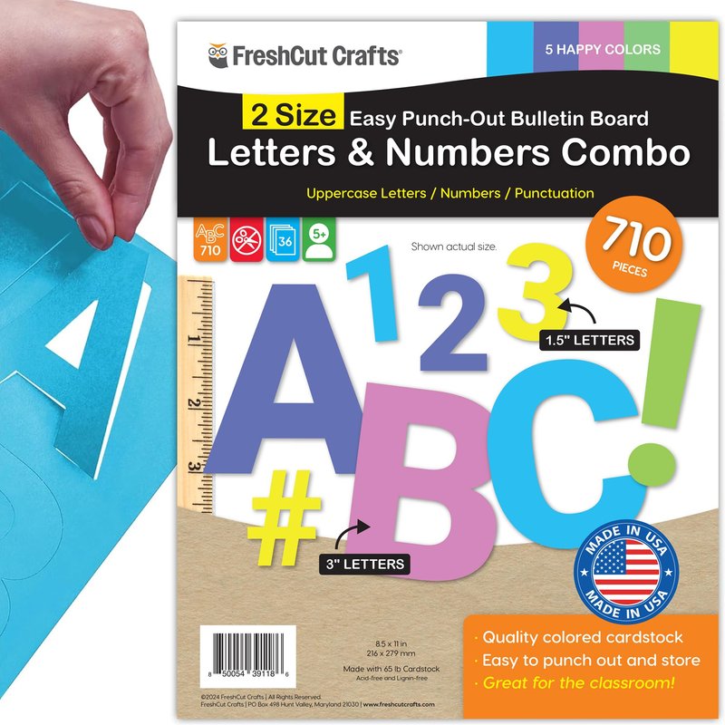 Combo Pack Large & Small Bulletin Board Letters & Numbers, Happy ...