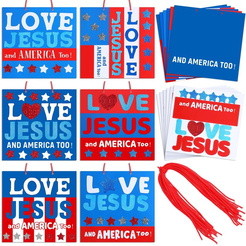 Humyoun 24 Set Veterans Day Craft Patriotic Religious Craft Kit Love ...