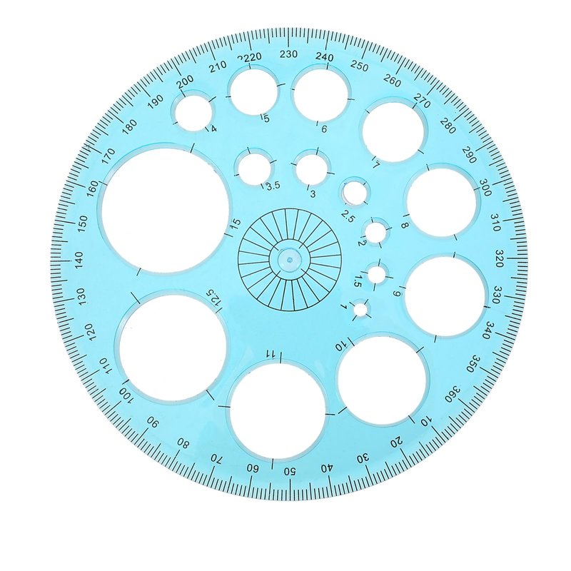 Circle Template Plastic Round Stencil for Drawing 360° Protractor Round ...