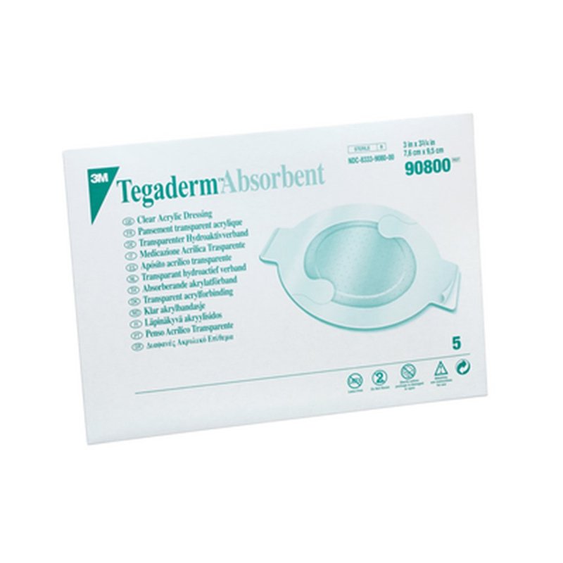 3M Tegaderm Absorbent Clear Dressing, 1-1/2" x 2-1/4" Oval, Box of 5 ...