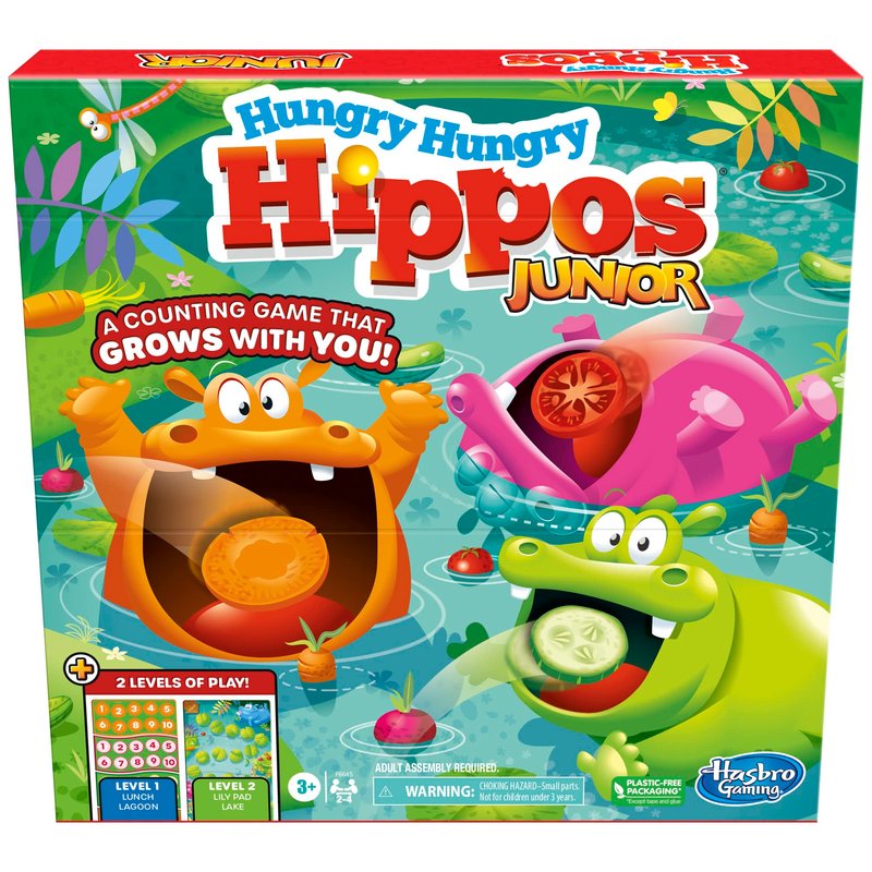 Hasbro Gaming Hungry Hungry Hippos Junior Board Game | 2-in-1 Game for ...