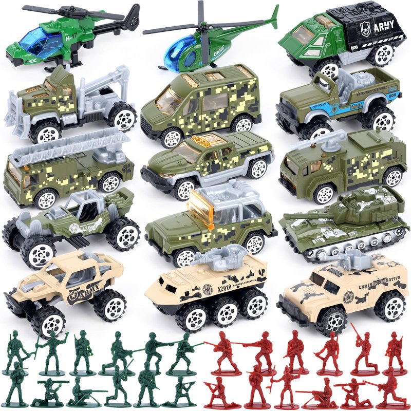 AMOR PRESENT 115PCS Army Men Military Set, Toy Soldiers Set and Alloy ...
