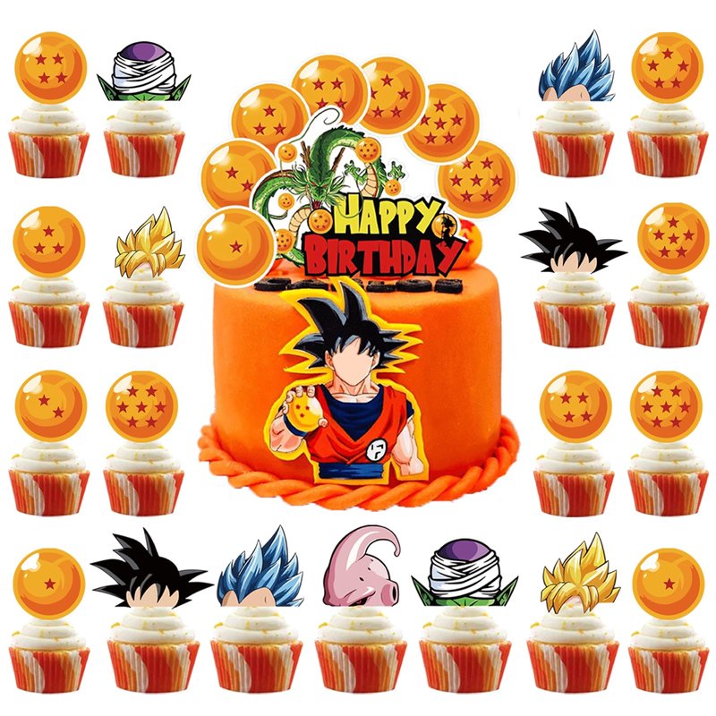 Zivyes Cartoon Dragon Ball Cake Toppers for Boys Cake Toppers Themed ...
