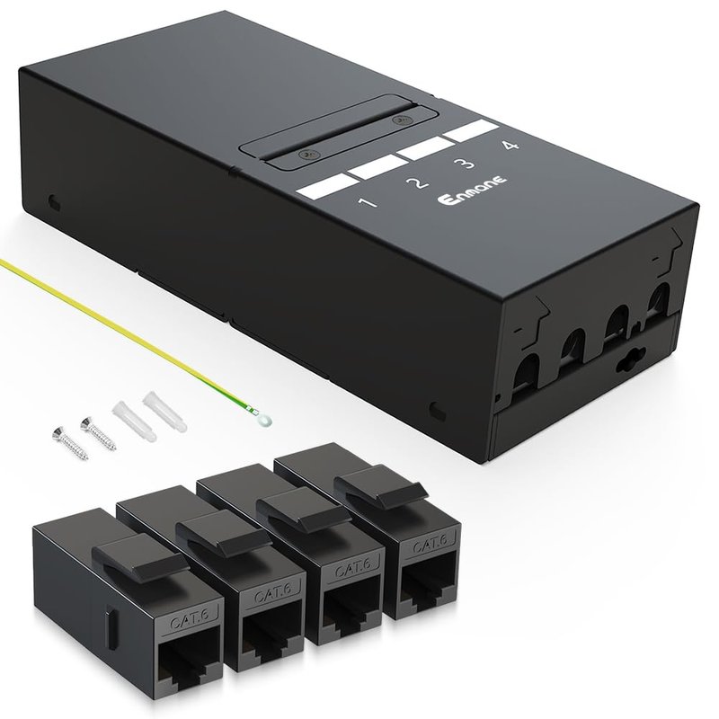 Enmane Patch Panel 4 Port CAT6 Keystone Patch Panel Network for Home ...