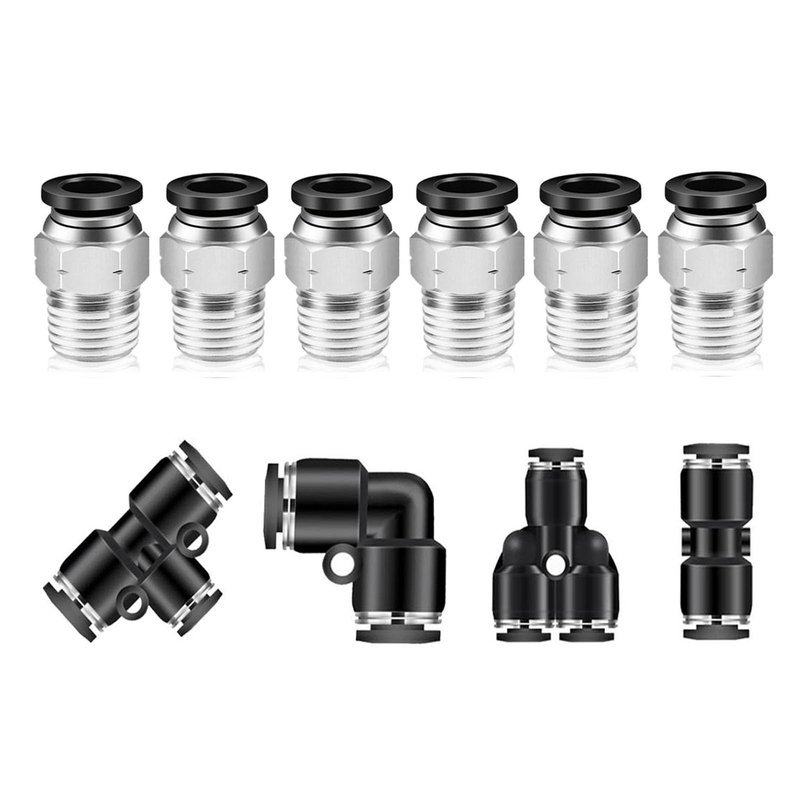 QITUO Push to Connect Fittings 8mm OD x 1/2 Inch NPT Thread Male ...