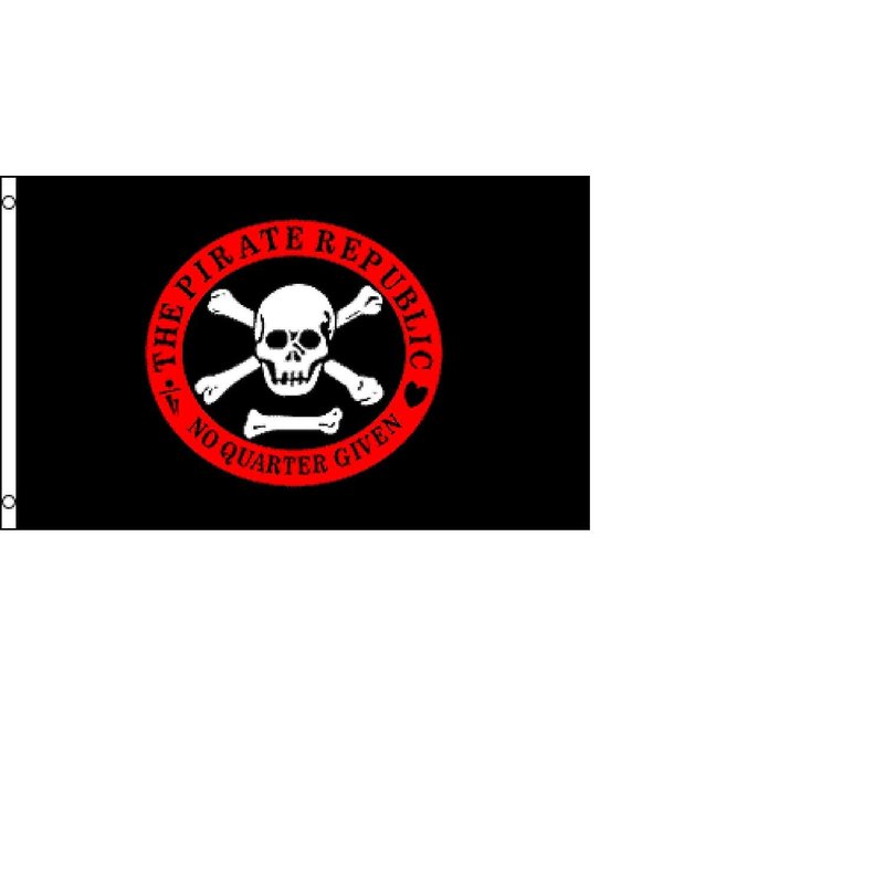 Pirate Republic (Red) Flag 3x5ft Poly - Everymarket