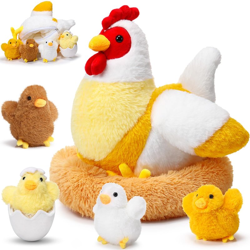 Skylety Chicken Stuffed Animal Plush Chicken Toys Egg Laying Hen with ...