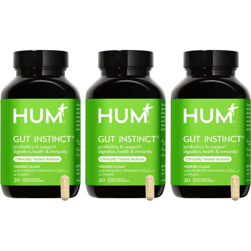 HUM Gut Instinct (90-Day Supply) - Daily Probiotics for Digestive ...