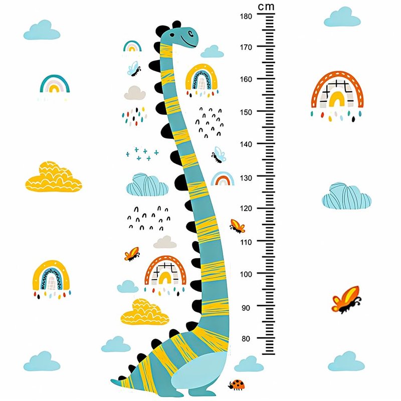 CREATCABIN Dinosaur Growth Chart Wall Sticker Height Measurement Chart ...