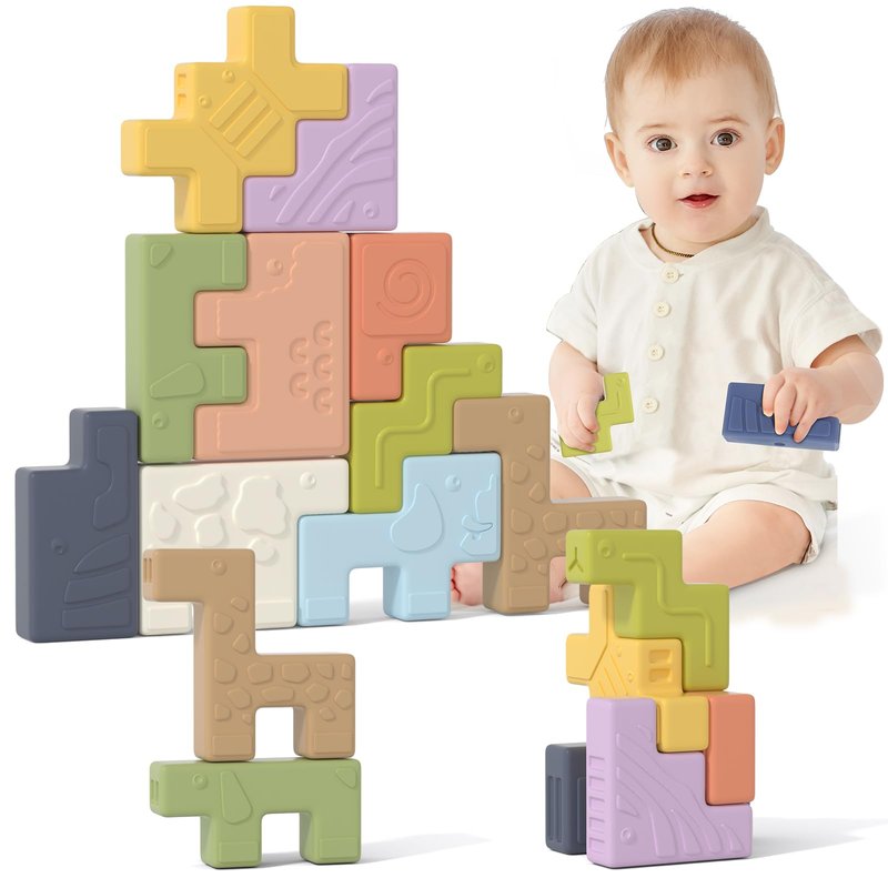 Lehoo Castle Baby Toys - Stacking Blocks Sensory Toys for Babies, Soft ...