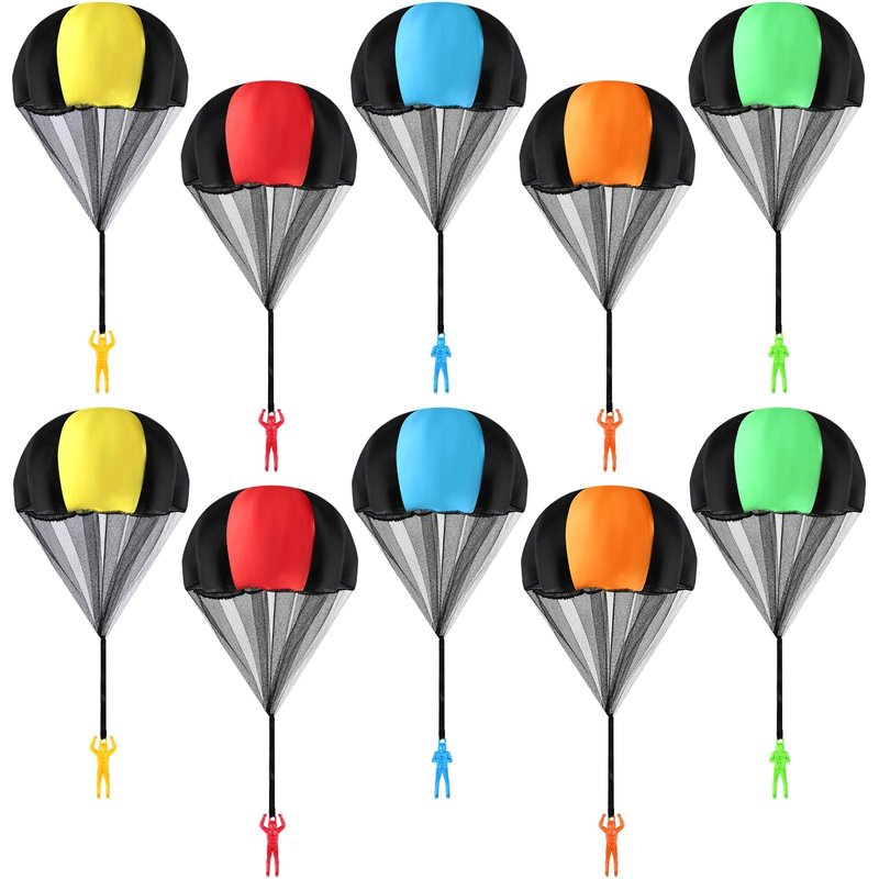 MCPINKY 10PCS Parachute Army Men Toy Set, Throwing Toy Parachute 5 ...