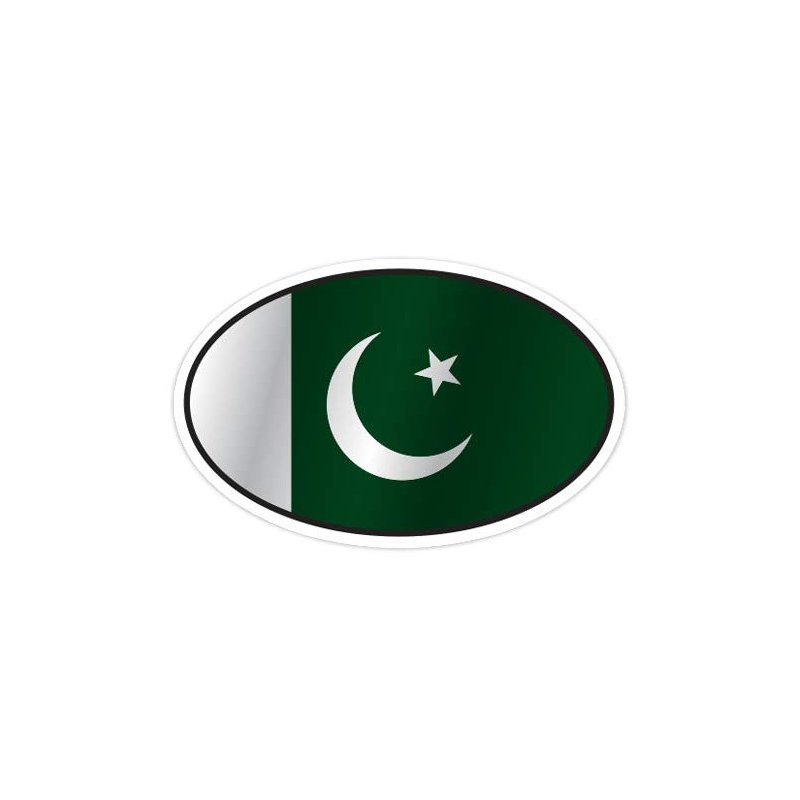 Pakistan Flag Oval - 12" Vinyl Sticker Waterproof Decal - Everymarket