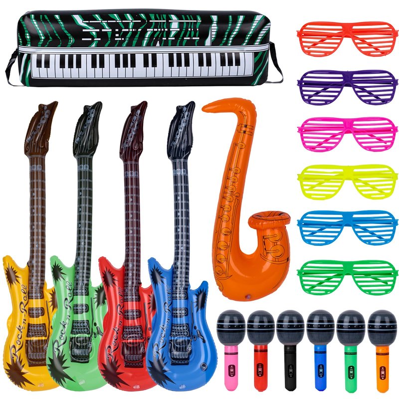 FUTUREPLUSX 18PCS Inflatable Rock Star Toy Set, Inflatable Party Props ...