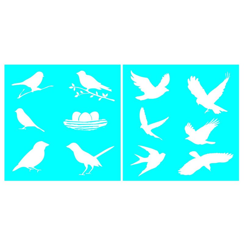 Auto Vynamics - STENCIL-BIRDSET01-10 - Detailed Flying & Perched Birds ...
