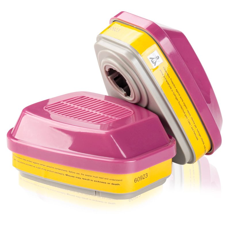 1 Pair P100 Respirator Cartridge, 60923 P100 Respirator Filter, Against ...