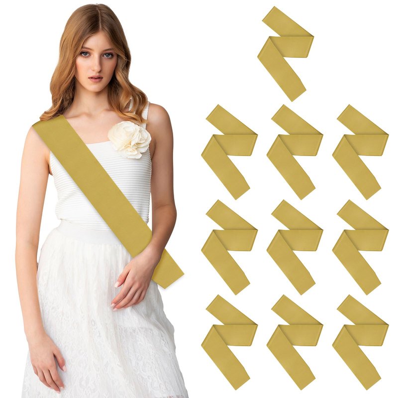 10pcs Blank Satin Sash for Pageants, Plain Sashes Party Accessory ...