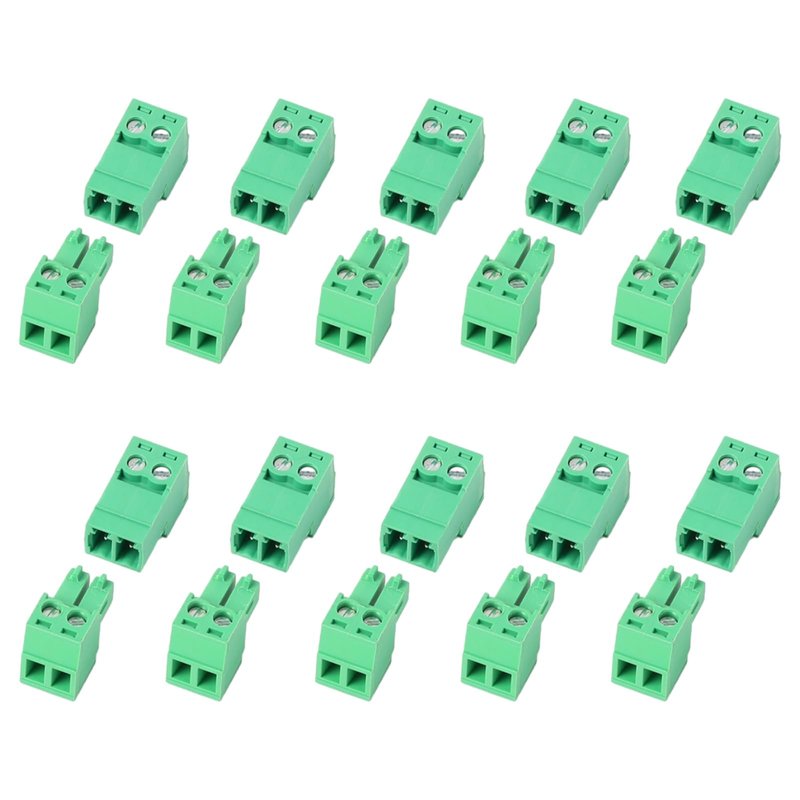 10 Set 2 Pin 5.08mm Pitch PCB Mount Screw Terminal Block Connector with ...