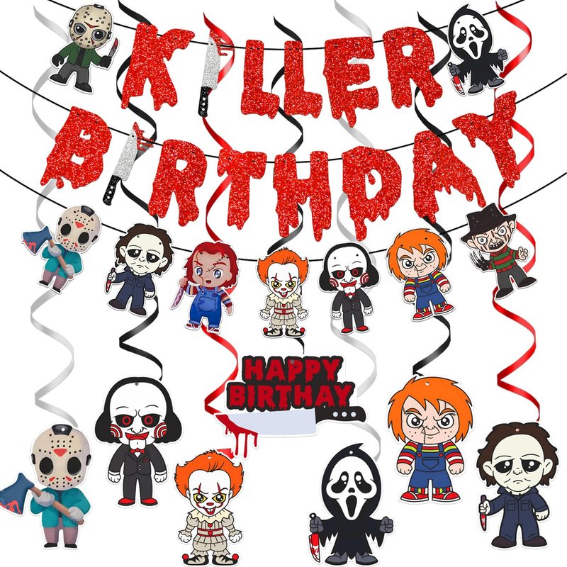 Killer Birthday Banner Horror Movie Birthday Party Decorations ...
