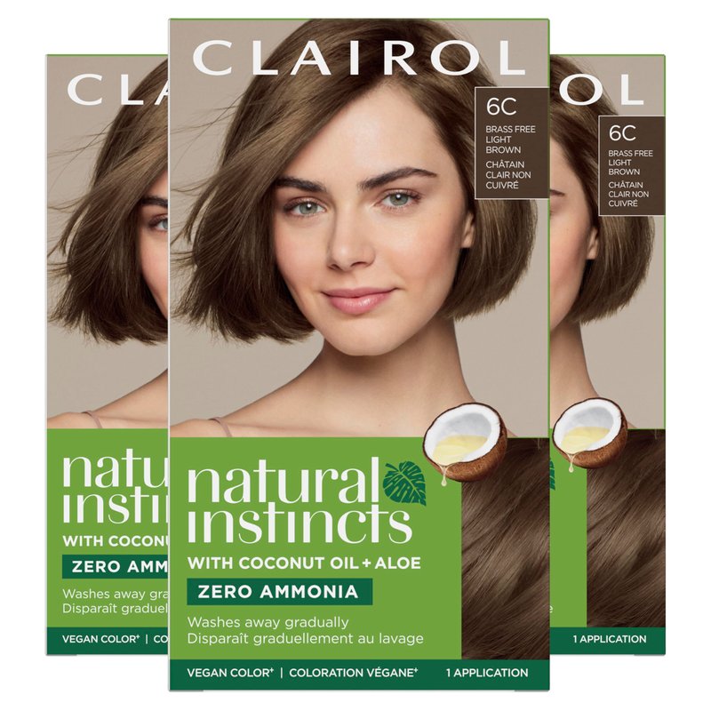 Clairol Natural Instincts Demi-Permanent Hair Dye, 6C Light Brown Hair ...