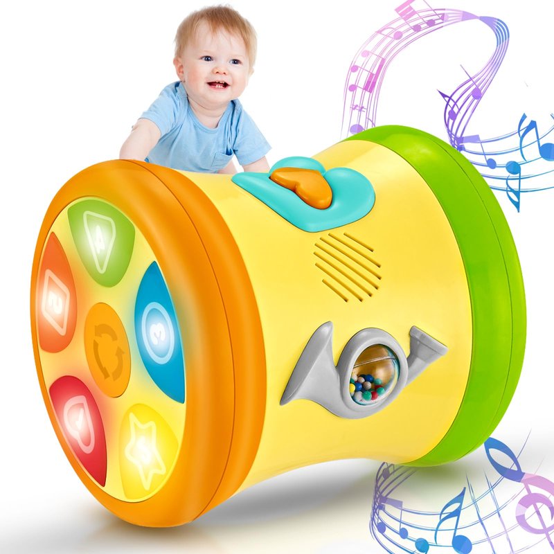 Toys for 1+ Year Old Girl Boy Gift- Colorful Baby Drum Musical Toy for ...