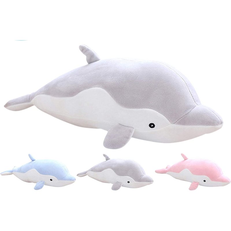 COSGOO Soft Dolphin Plush Hugging Pillow Cute Dolphin Stuffed Animal ...