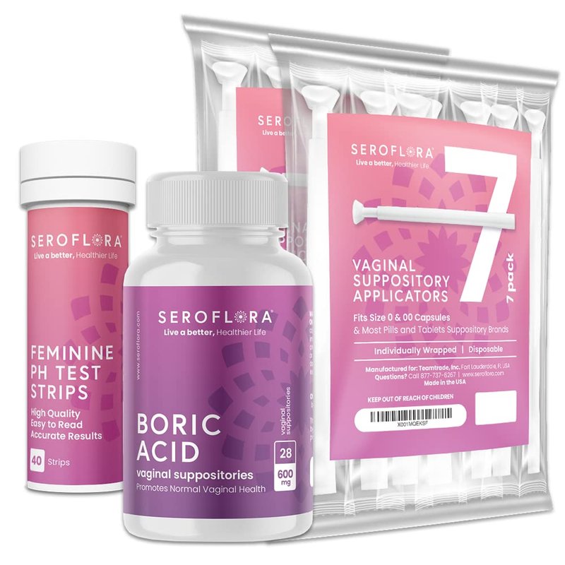 Boric Acid Vaginal Suppositories (28ct) with Disposable Vaginal ...